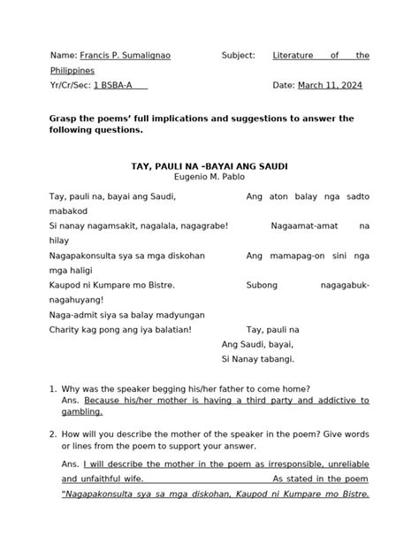 Analyzing Poetry Denotation Connotation Pdf Diseases And Disorders