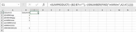 Excel Count Only Rows Meeting Case Sensitive Criteria And If Adjacent Row Is Not Blank Stack
