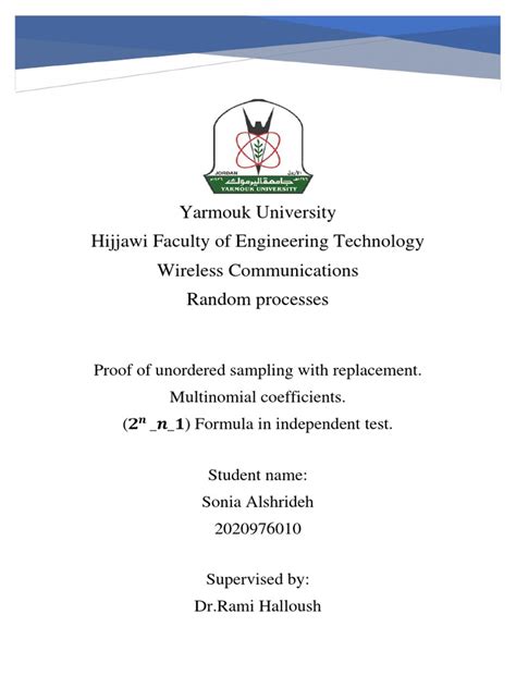 Unordered Sampling With Replacement Pdf Polynomial Mathematics