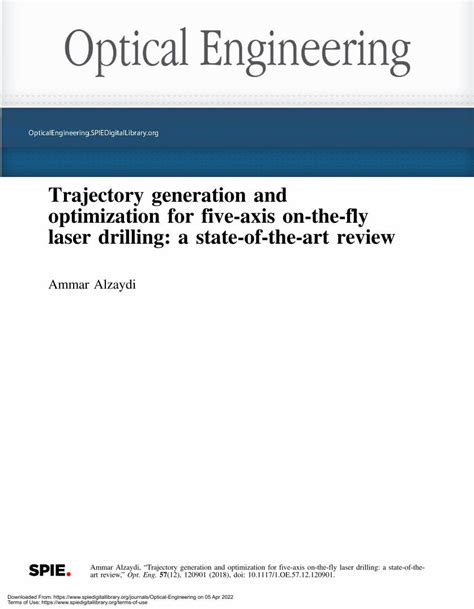 Pdf Trajectory Generation And Optimization For Five Axis On Dokumen