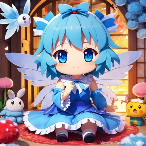 Cute Cirno In Fumo Form Chibi Style Stable Diffusion Online