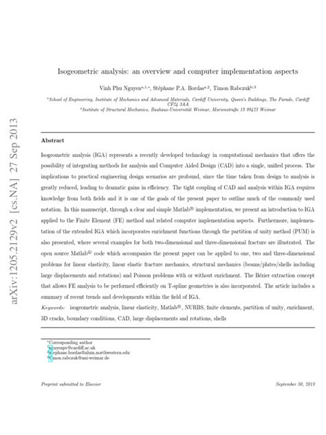 An Introduction To Isogeometric Analysis Pdf Finite Element Method Computational Science