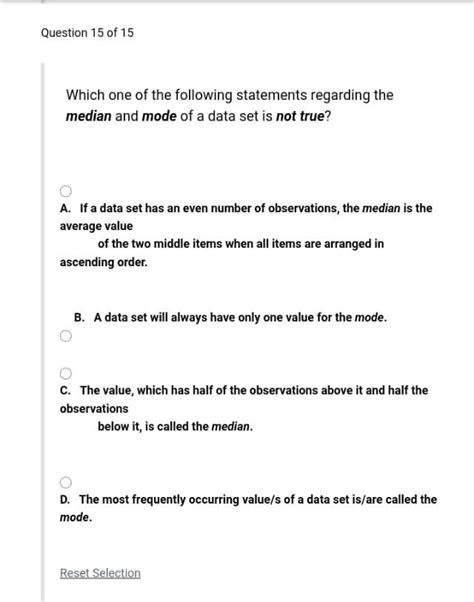 Solvedquestion 15 Of 15 Which One Of The Following Statements