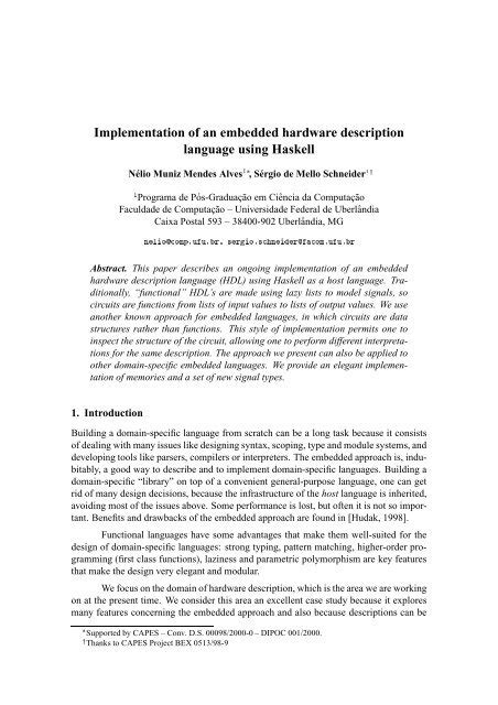 Implementation Of An Embedded Hardware Description Language