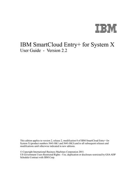 Ibm Smart Cloud Entry For System X User Guide Pdf