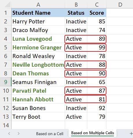How To Use Conditional Formatting Based On Another Cell Myexcelonline