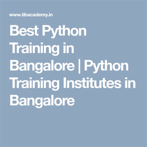 Best Python Training In Bangalore