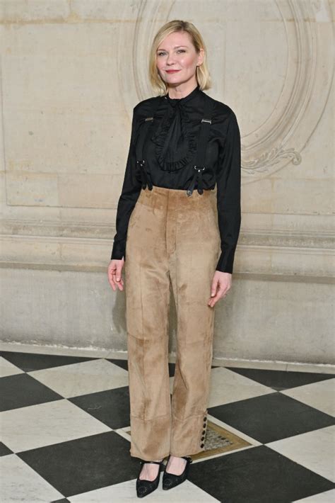Kirsten Dunst Boosts Suspenders With Heels At Dior Haute Couture Show Footwear News