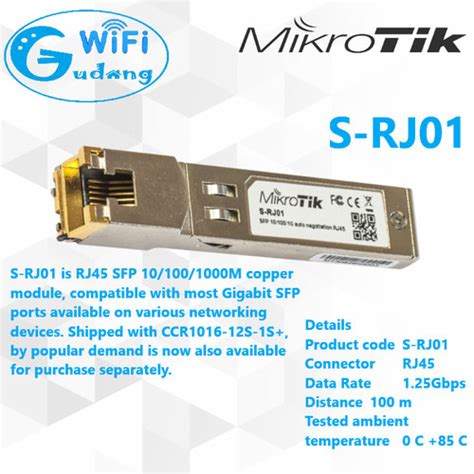 Jual Mikrotik S Rj01 Rj45 Sfp 10 100 1000m Copper Module Jakarta Pusat Gudangwifi Tokopedia