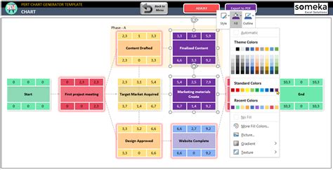 PERT Chart Excel Template Dynamic PERT Diagram Generator