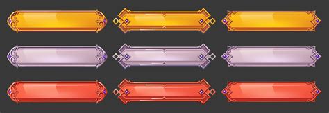 Medieval Game Menu Frames Ui Elements Buttons Vector Image