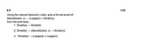 Solved 6212using The Natural Deduction Rules Give A