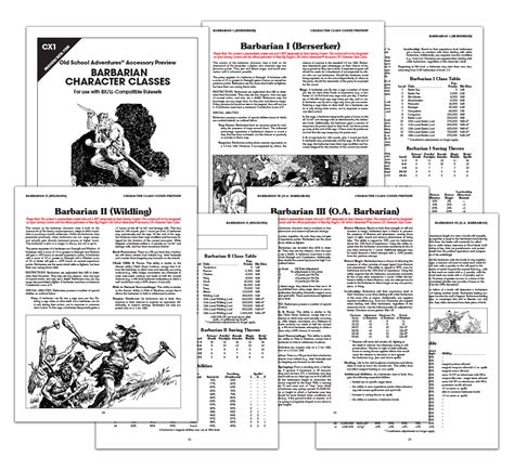 Save Vs Dragon New Bx Character Classes 3 Barbarians