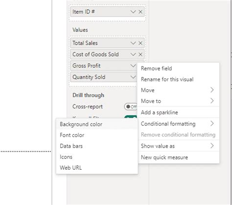 how to highlight specific rows and cells in power bi