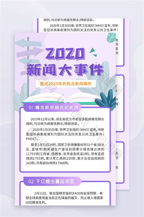 紫色新闻大事件盘点时事h5信息长图设计 包图网