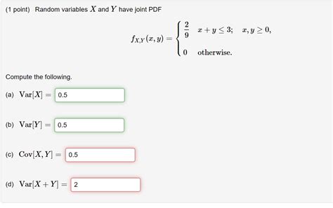 Solved Point Random Variables X And Y Have Joint PDF Chegg