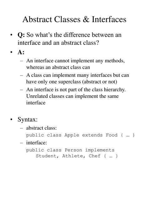 Ppt Abstract Classes And Interfaces Powerpoint Presentation Free Download Id6831917
