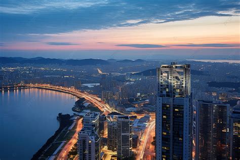 저녁에 마천루 위의 하늘 강원도 계곡 고해상 배경 일러스트 및 사진 무료 다운로드 Pngtree