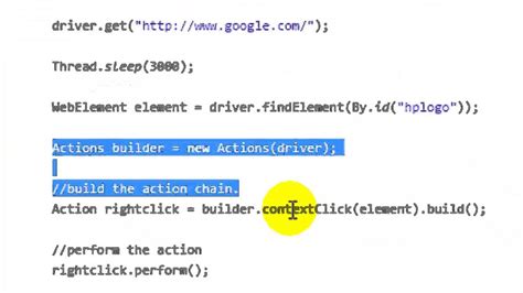 How To Right Click In Selenium Webdriver Youtube