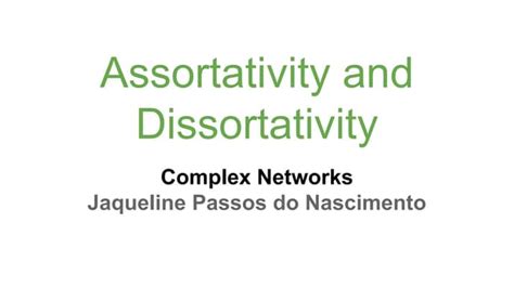 Complex Networks Assortativity Pdf
