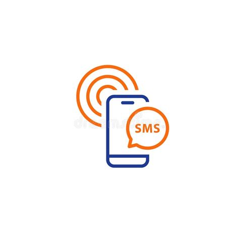 Send Phone Message Receive Sms Notification Line Icons Stock Vector