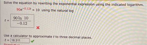 Solved Solve The Equation By Rewriting The Exponential