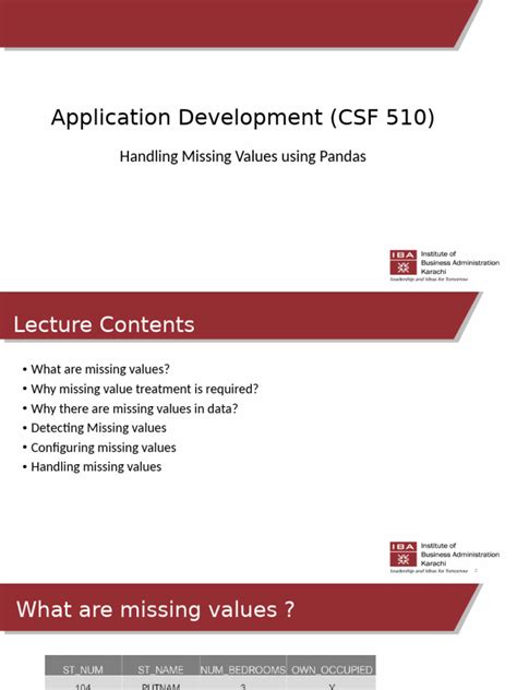 Lecture 8 Handling Missing Values Pdf Applied Mathematics Statistics