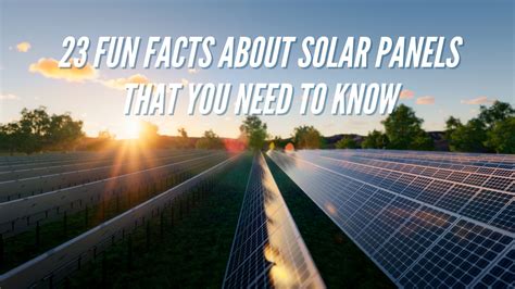 23 Fun Facts About Solar Panels That You Need To Know