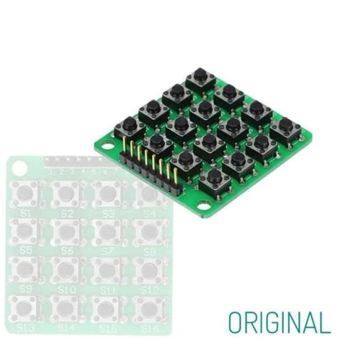jual 4x4 matrix 16 key push button 8pin keyboard keypad module for