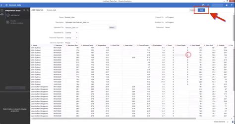 how to load weather forecast data into oracle analytics desktop