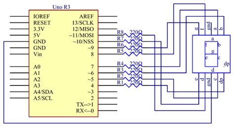 7 segment display using arduino uno r3 6 steps instructables