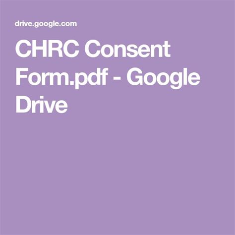 Chrc Consent Form Pdf Career In Technology