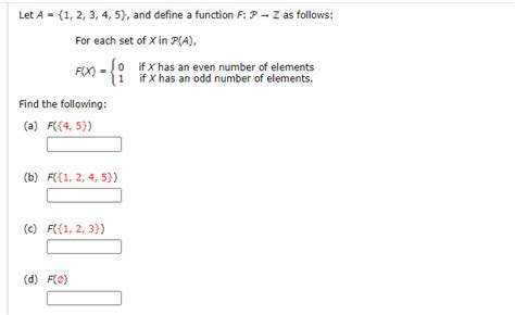 solved let a {1 2 3 4 5 and define a function p p→