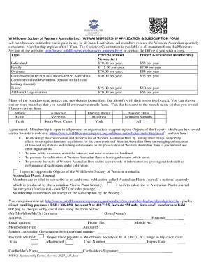 Fillable Online Membership Application Subscripts Form Fax Email