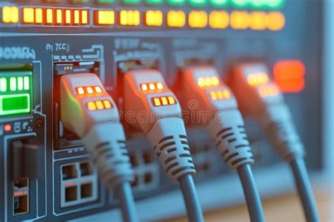 Ethernet Cables Plugged Into A Modern Network Switch In A Data Center Environment Illustrating