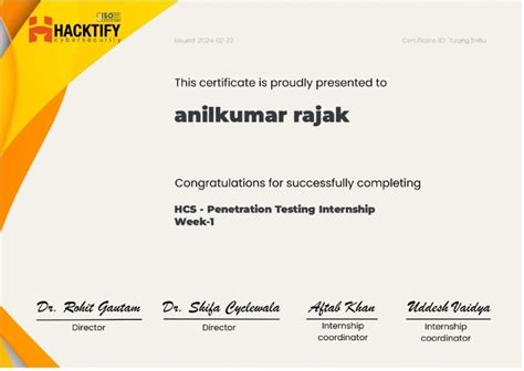 Anilkumar Rajak On Linkedin Cybersecurity Internshipcompleted Gratitude