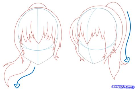 Как нарисовать аниме волосы карандашом поэтапно How To Draw Hair Drawing Hair Tutorial Girl