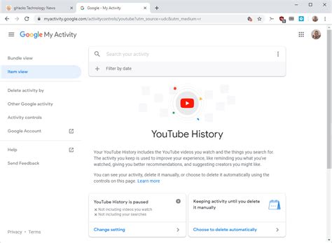 how to get your youtube history deleted automatically ghacks tech news
