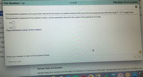 solved find parametric equations and a parameter interval