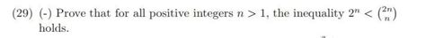 Solved 29 Prove That For All Positive Integers N 1 Chegg Com