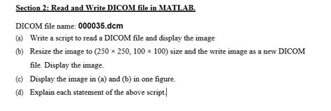 Solved Section 2 Read And Write Dicom File In Matlab Dicom