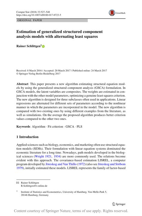 Estimation Of Generalized Structured Component Analysis Models With Alternating Least Squares