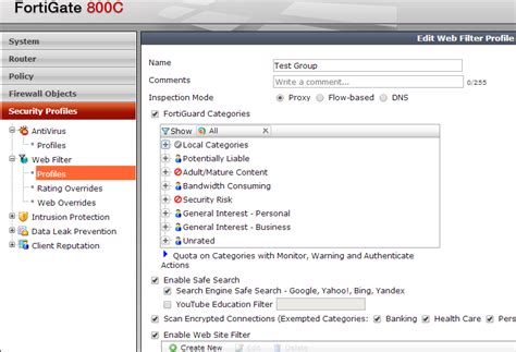 Fortiguard Web Filter Profile Authenticate Once For All Categories