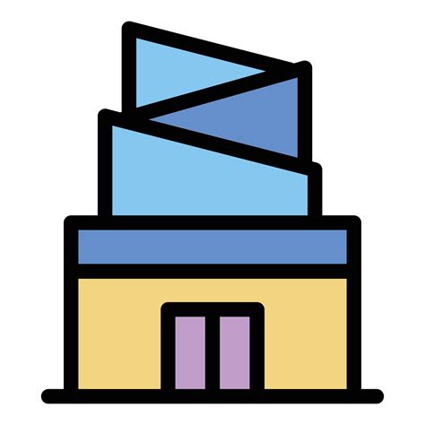 Modern Mall Icon Color Outline Vector 15146378 Vector Art At Vecteezy