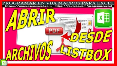 554 ️ Como Abrir Archivo Pdf 🔥 Desde Un Listbox De Excel Vba