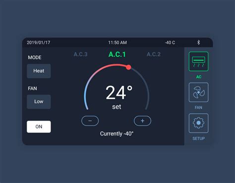 Ui Design For Thermostat Behance