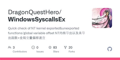 Github Dragonquesthero Windowssyscallsex Quick Check Of Nt Kernel