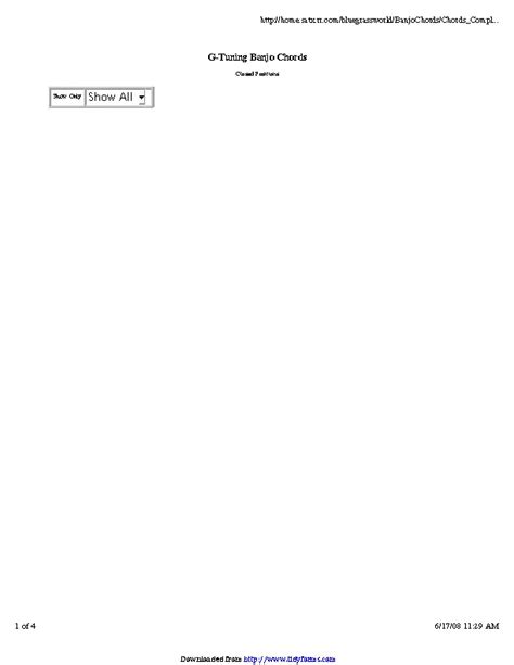 G Tuning Banjo Chords Chart PDFSimpli