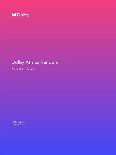 Dolby Atmos Renderer V5 0 Release Notes Pdf Keyboard Shortcut Mac Os