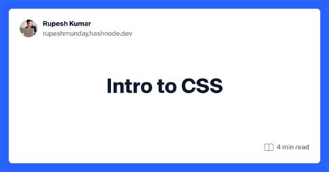Rupesh Kumar On Linkedin Introduction To Css The Beginners Guide To